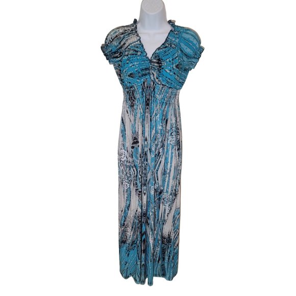 Mlle Gabrielle | Dresses | Mlle Gabrielle L Maxi Dress Blue White ...